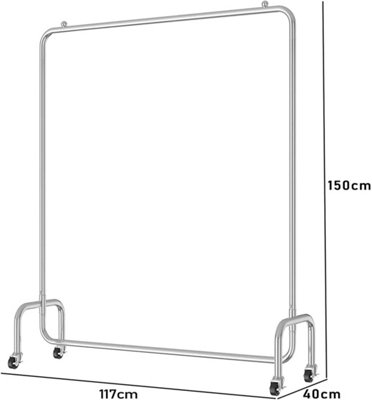 Heavy Duty Clothes Rail Freestanding Garment Rail