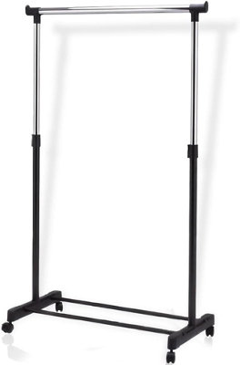 Heavy Duty Clothes Rail on Wheels, Portable & Adjustable Garment Rack ...