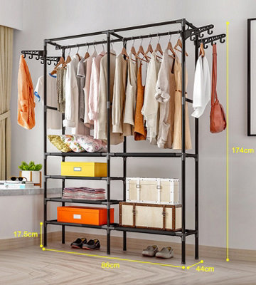 Heavy Duty Clothes Rail Rack Hanging Garment Display Stand Shoe Storage ...