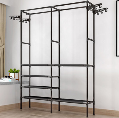 Heavy Duty Clothes Rail Rack Hanging Garment Display Stand Shoe Storage ...
