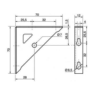 Heavy Duty Corner Brace Triangle 70mm Cabinet Cupboard Fixing Bracket ...