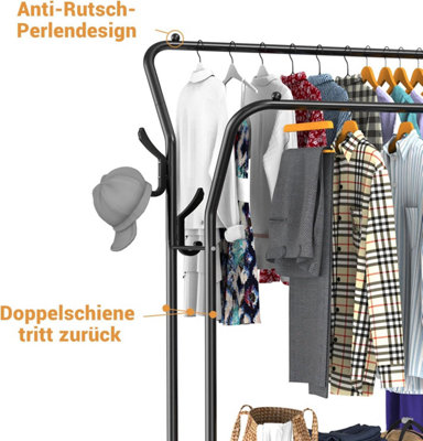 Heavy Duty Double Clothes Rail Hanging Rack Garment Display Stand ...