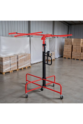 Heavy Duty Drywall Lifter Plasterboard Lift Panel Hoist with Wheels Red