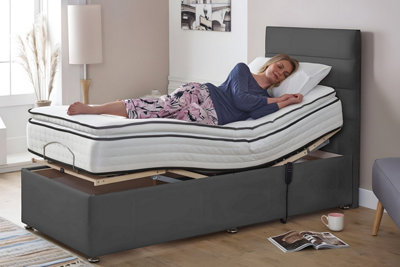 HEAVY DUTY ELECTRIC ADJUSTABLE MOBILITY BED WITH PILLOW TOP MATTRESS