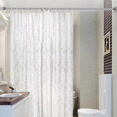Heavy Duty Extendable Telescopic Shower Curtain Pole Rail Rod Bath Door Window 55 85cm Silver