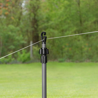 Heavy-Duty Extendable Washing Line Poles Adjustable 90cm-240cm ...