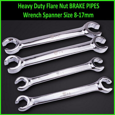 Heavy Duty Flare Nut BRAKE PIPES Wrench Spanner Set of 4 Size 8-17mm