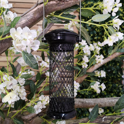 Heavy Duty Flick and Click Garden Wild Bird Hanging Black Metal Suet ...