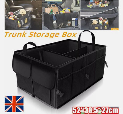 Heavy Duty Foldable Car Boot Organiser, Large Portable Storage Box for ...