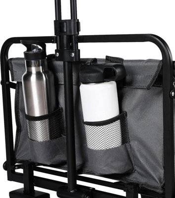 HEAVY DUTY FOLDING WAGON WITH LARGE WHEEL TROLLEY CART OUTDOOR ...