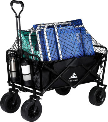 Heavy Duty Folding Wagon With Large Wheel, Trolley Cart Outdoor ...