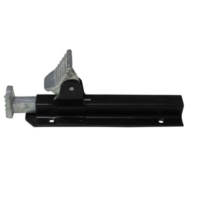 Heavy Duty Foot Operated Bolt (Gate Door Footbolt Floor Lock Black)