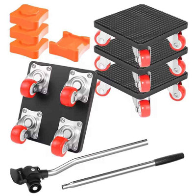 Heavy Duty Furniture Mover with 360 Rotating Wheels and Pry Bar