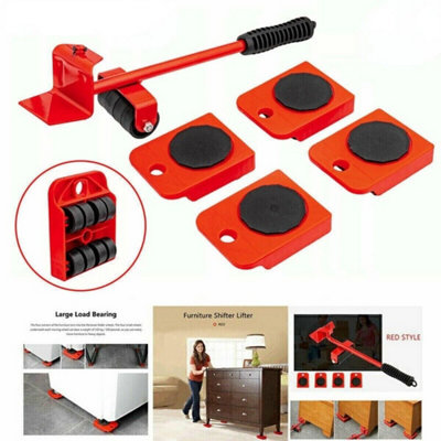 Heavy Duty Furniture Moving Set with Lifter & 4 Sliding Dollies (5 Piece)