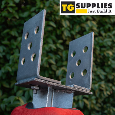 Heavy Duty Galvanised Adjustable Width Post Spike Support - Adjustable ...