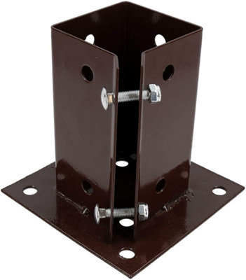 Heavy Duty Galvanised Bolt Down Square Post Fence Foot Base Support 100mm