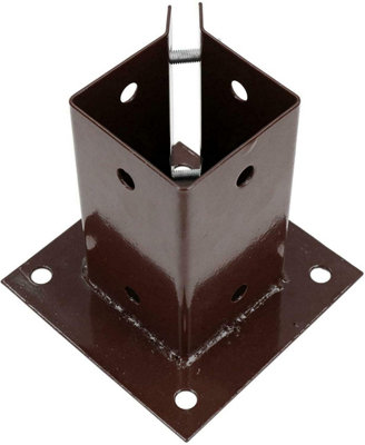 Heavy Duty Galvanised Bolt Down Square Post Fence Foot Base Support 100mm