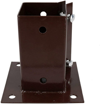 Heavy Duty Galvanised Bolt Down Square Post Fence Foot Base Support 100mm
