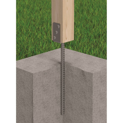 Heavy-Duty Galvanised Concrete-In Pergola Post Support - Ground Anchor ...