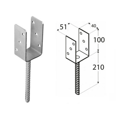 Heavy Duty Galvanised Concrete In Pergola Post Support - Post Bracket ...