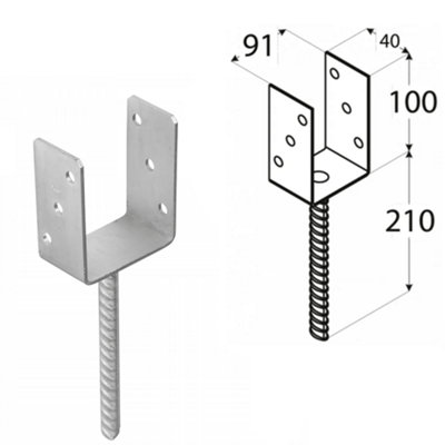 Heavy Duty Galvanised Concrete In Pergola Post Support - Post Bracket ...