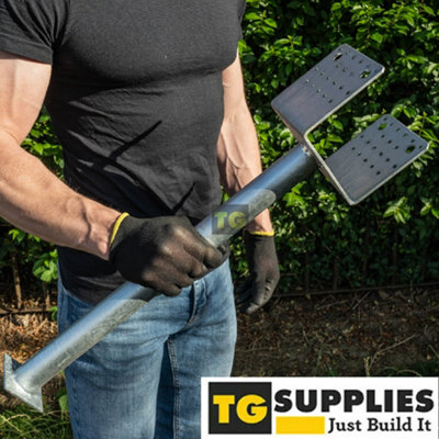 Heavy Duty Galvanised Concrete In U Shape Pergola Post Support - Ground ...