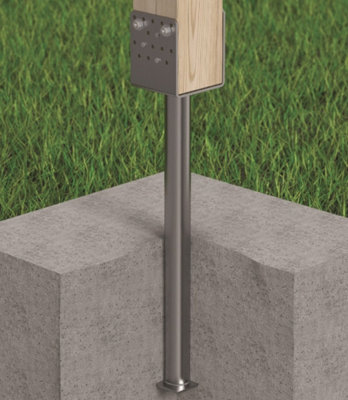Heavy Duty Galvanised Concrete In U Shape Pergola Post Support - Ground ...