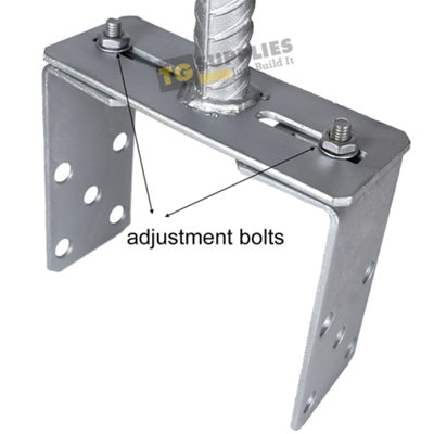 Heavy-Duty Galvanised Concrete-In Width Adjustable Pergola Post Support ...