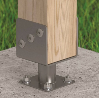 Heavy Duty Galvanised Elevated Bolt Down Pergola Post Support - Post ...