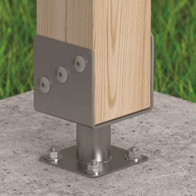 Heavy Duty Galvanised Elevated Bolt Down Pergola Post Support - Post ...