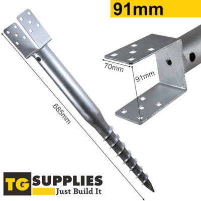 Heavy Duty Galvanised Ground Screw - Ground Anchor - Foundation Screw ...