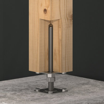 Heavy Duty Galvanised Height Adjustable Pergola Post Support ...