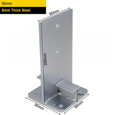 Heavy Duty Galvanised Internal Bolt Down Pergola Post Support ...