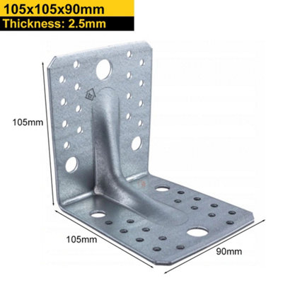 Heavy Duty Galvanised Reinforced Angle Bracket - Corner Brace ...