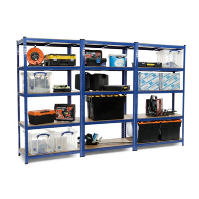 Heavy Duty Garage Racking 3 Bay MEGA DEAL 175KG Per Shelf (1800mm H x ...