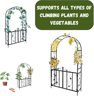 Heavy Duty Garden Arbour Steel Frame Garden Arch - Large, Strong ...