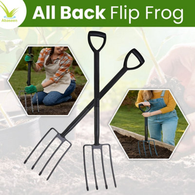 Heavy Duty Garden Border Digging Fork 4 Prong Carbon Steel Head, D ...