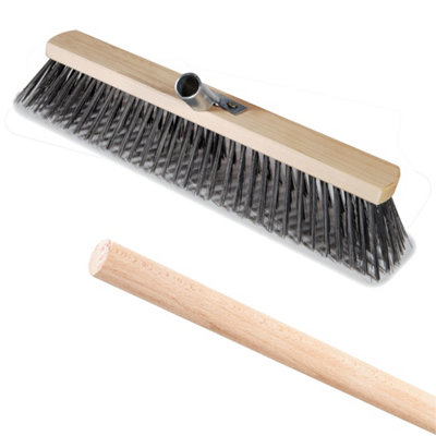 Heavy Duty Garden Broom Metal Wire Bristles Outdoor 30cm / 12" Stiff ...