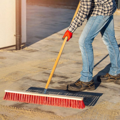 Heavy Duty Garden Broom with Handle, Outdoor for Wet & Dry Surfaces, 32 ...