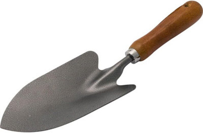 Heavy Duty Garden Hand Trowel Tool Gardening Wooden Handle Grip Digging ...