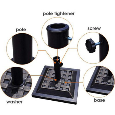 Heavy Duty Garden Parasol Umbrella Base - Weatherproof(12kg)
