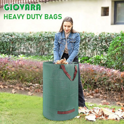 Heavy Duty Garden Waste Bags 120L x 3 Reinforced Reusable Sacks with ...
