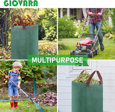 Heavy Duty Garden Waste Bags 120L x 3 Reinforced Reusable Sacks with ...