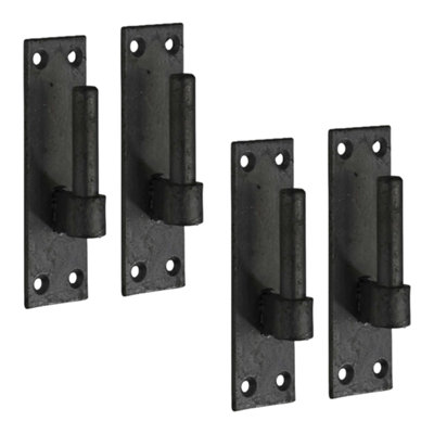 Heavy Duty Gate Hooks 2 PAIRS for Band Gate Hinge Brackets 16mm Pin Black