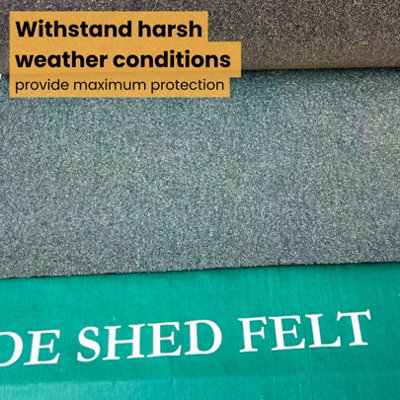 Heavy-Duty Green Mineral Shed Roofing Felt (10m x 1m) - Premium Roof ...