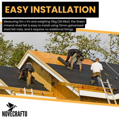 Heavy-Duty Green Polyester Shed Roofing Felt (5m x 1m) - Premium Roof ...