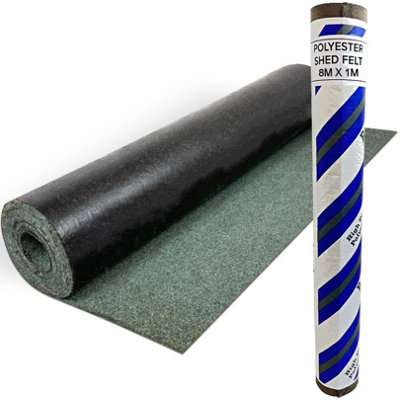 HEAVY-DUTY GREEN POLYESTER SHED ROOFING FELT (8M X 1M) - PREMIUM ROOF ...