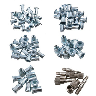 Heavy Duty Hand Nut Sert Riveter Rivnut Riveting Kit M3 - M8 Fastener 86pc