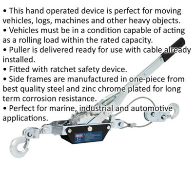 Heavy-Duty Hand Operated Power Puller with 1000kg Capacity and Ratchet ...