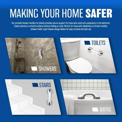 Heavy Duty Hand Rail Support Bar Grip Grab Bath Shower Bathtub Handle ...